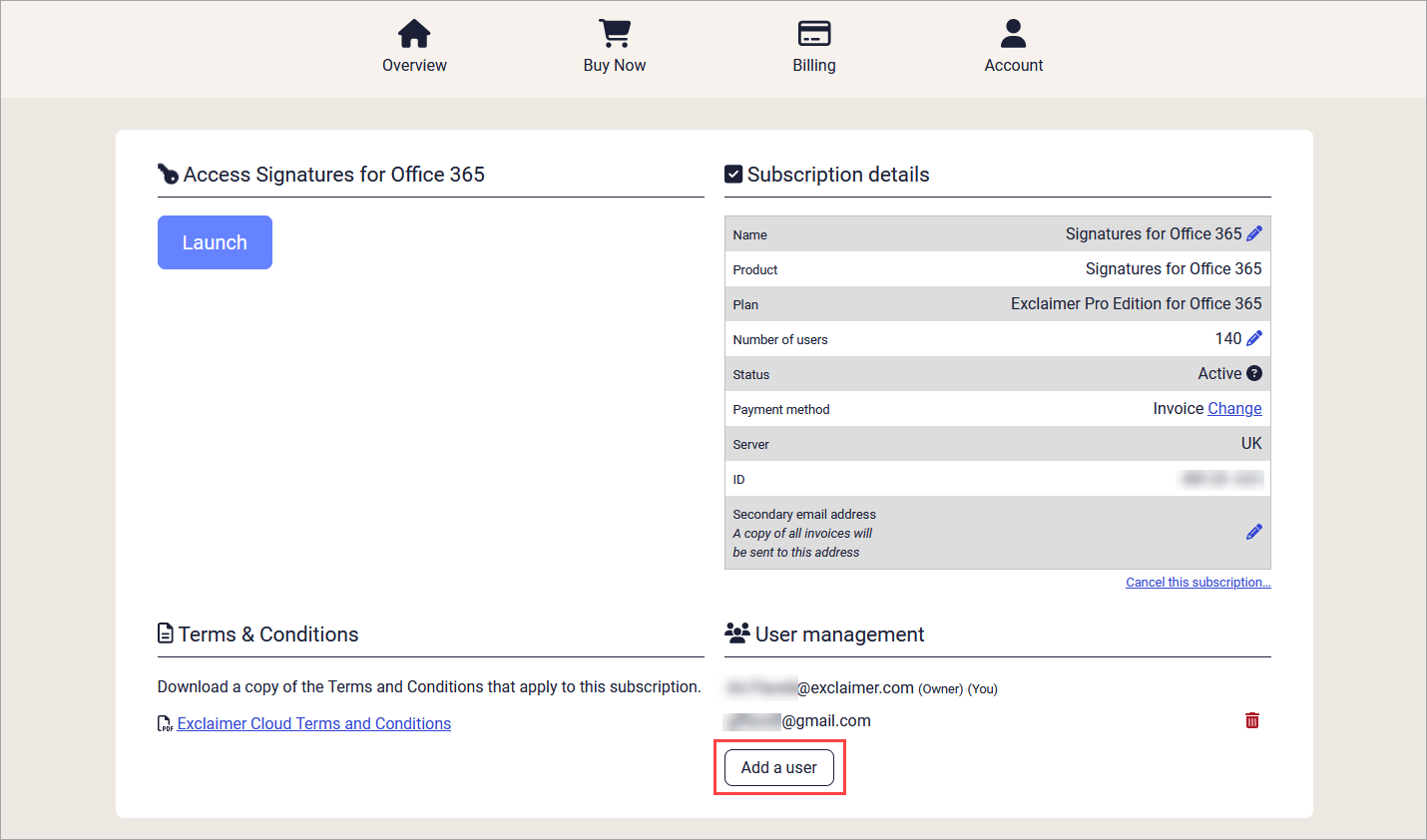 Add Or Remove A User For Your Exclaimer Subscription Exclaimer Knowledge Base
